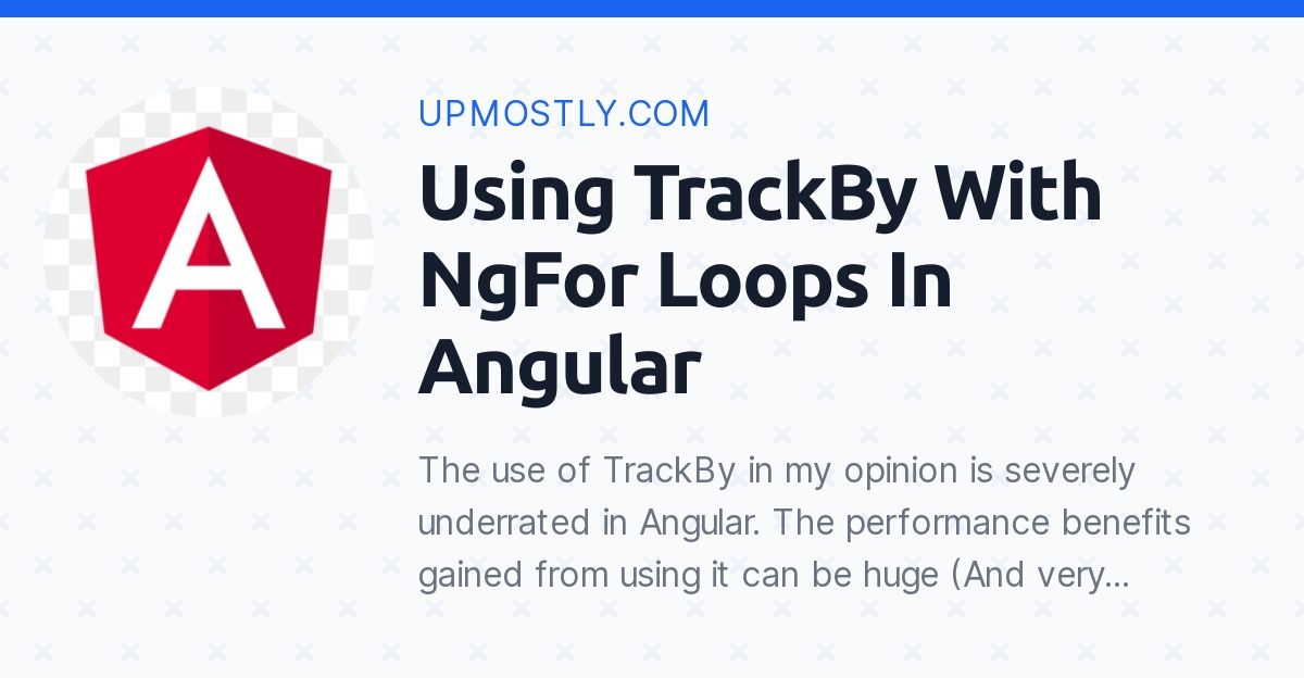 Abdelkarim Yasein on LinkedIn: trackBy in *ngFor By default angular re ... Abdelkarim Yasein on LinkedIn: trackBy in *ngFor By default angular re ...