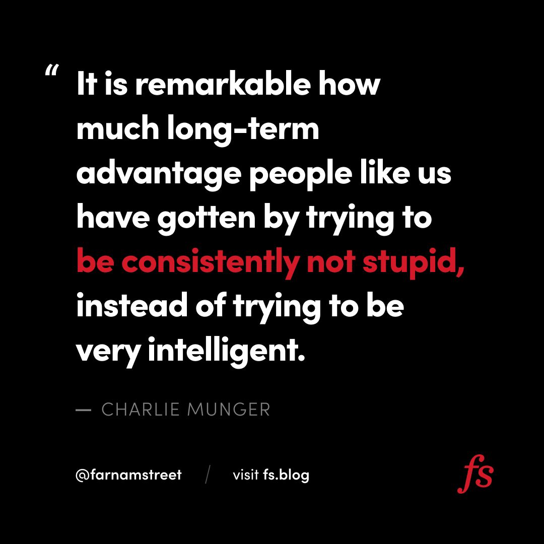 Shane Parrish on LinkedIn: I think about this a lot. Avoiding stupidity ... Shane Parrish on LinkedIn: I think about this a lot. Avoiding stupidity ...
