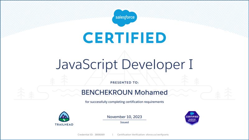 Mohamed Benchekroun ☁ on LinkedIn: #salesforcecertified # ... Mohamed Benchekroun ☁ on LinkedIn: #salesforcecertified # ...