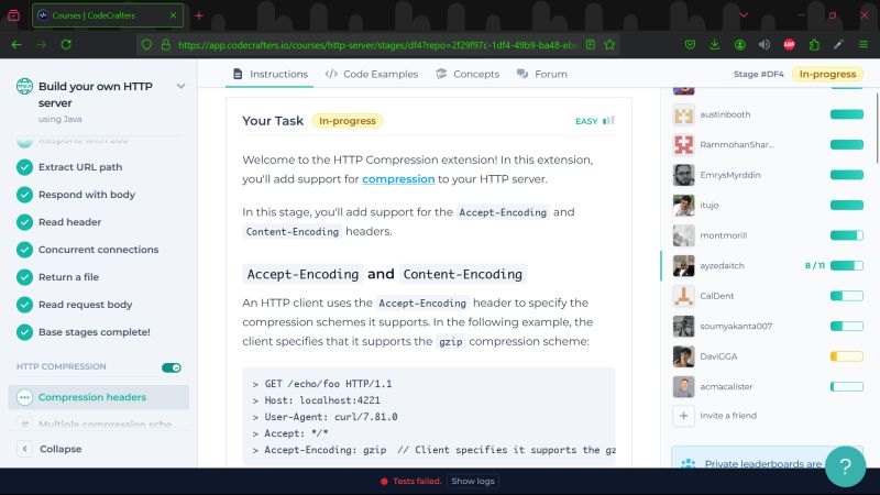 Building HTTP server in Java with codecrafters.io | Adam Houlihal ... Building HTTP server in Java with codecrafters.io | Adam Houlihal ...