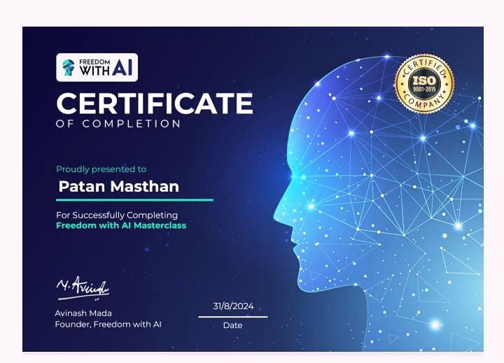 PATAN MASTHAN on LinkedIn: Freedom With AI PATAN MASTHAN on LinkedIn: Freedom With AI