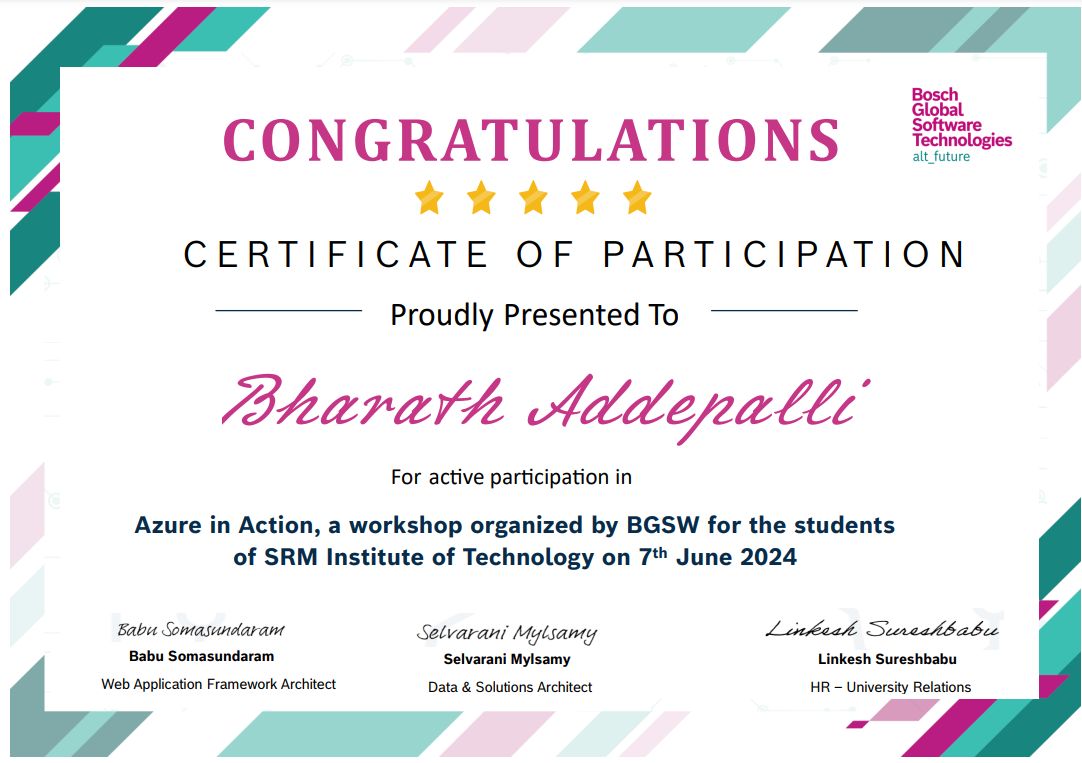 Completed cloud computing workshop by Robert Bosch | Bharath Addepalli ... Completed cloud computing workshop by Robert Bosch | Bharath Addepalli ...