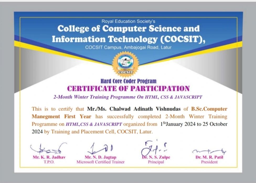 Adinath Chalwad on LinkedIn: Completed Project Based Html , CSS ... Adinath Chalwad on LinkedIn: Completed Project Based Html , CSS ...