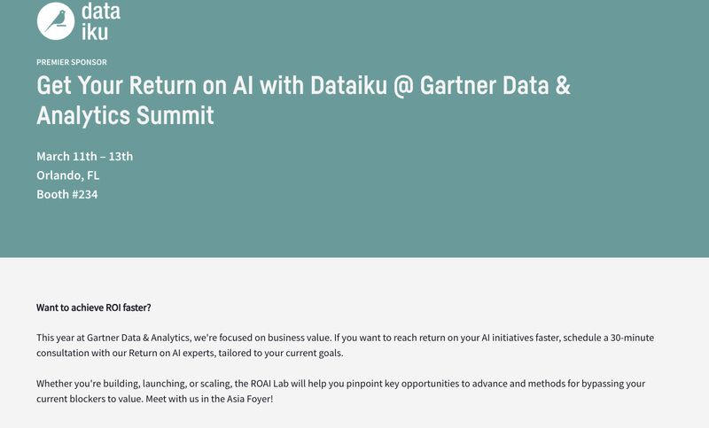 Meet Dataiku at Booth 234 | Jasper L. posted on the topic | LinkedIn Meet Dataiku at Booth 234 | Jasper L. posted on the topic | LinkedIn