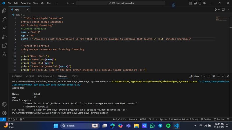 Akhil .. on LinkedIn: #100daysofpythonprogramming #python #codingjourney Akhil .. on LinkedIn: #100daysofpythonprogramming #python #codingjourney