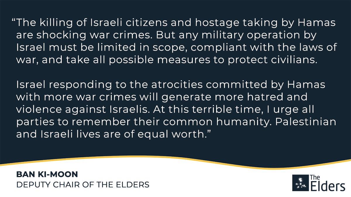 The Elders Foundation on LinkedIn: #gaza #palestine #israel | 26 comments The Elders Foundation on LinkedIn: #gaza #palestine #israel | 26 comments
