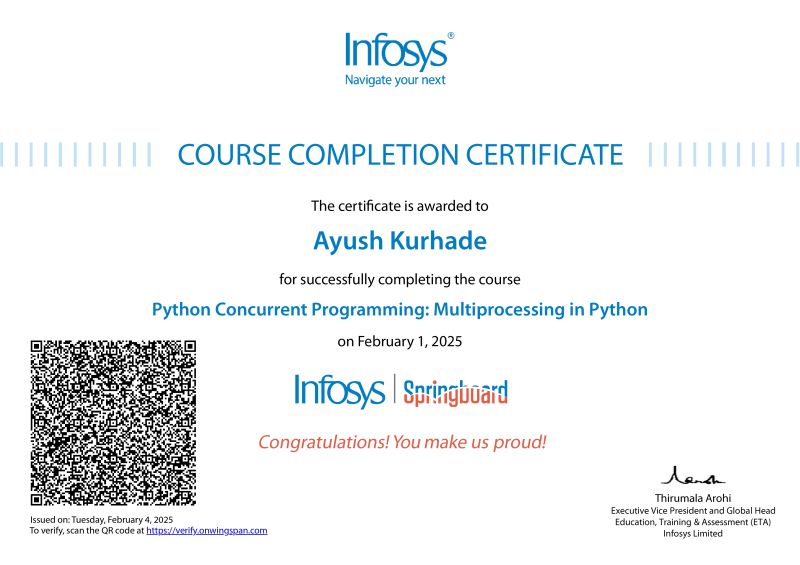#python #programming #multiprocessing #learning #infosys… | Ayush Kurhade #python #programming #multiprocessing #learning #infosys… | Ayush Kurhade