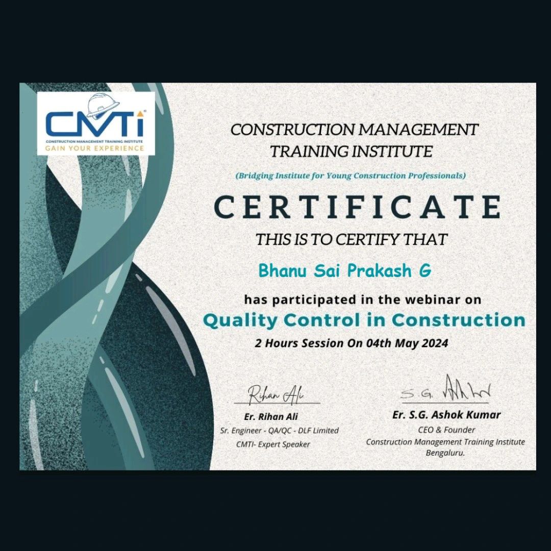 Bhanu sai Prakash G on LinkedIn: #cmti #qualitycontrol #qms Bhanu sai Prakash G on LinkedIn: #cmti #qualitycontrol #qms