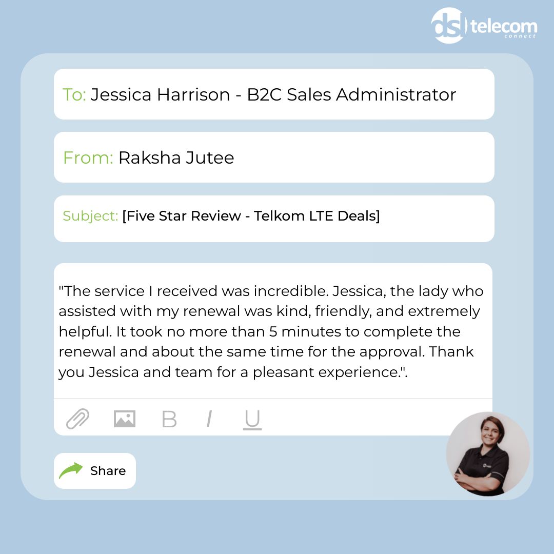 DSL Telecom on LinkedIn: #dsltelecom #telkomlte #5starreview DSL Telecom on LinkedIn: #dsltelecom #telkomlte #5starreview