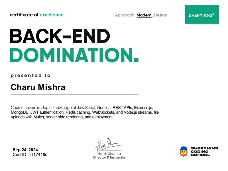 Charu Mishra on LinkedIn: #backenddevelopment #nodejs #mongodb #jwt # ... Charu Mishra on LinkedIn: #backenddevelopment #nodejs #mongodb #jwt # ...