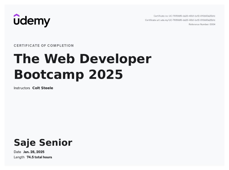 HTML, CSS, JavaScript, React, Node, MongoDB and More! | Saje Senior HTML, CSS, JavaScript, React, Node, MongoDB and More! | Saje Senior