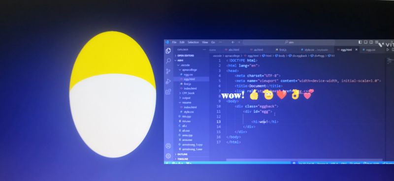 Abhishek Yadav on LinkedIn: am making an egg in vscode by helping HTML ... Abhishek Yadav on LinkedIn: am making an egg in vscode by helping HTML ...