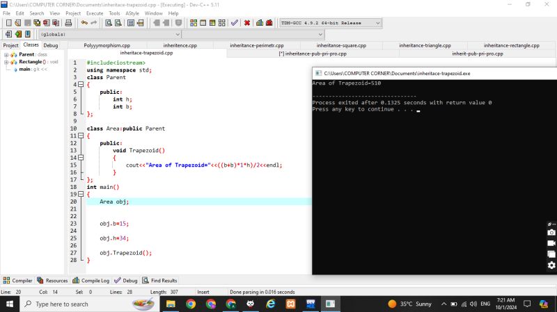 Ayesha Saddiqa on LinkedIn: Exploring OOP in C++: Calculating the Area ... Ayesha Saddiqa on LinkedIn: Exploring OOP in C++: Calculating the Area ...