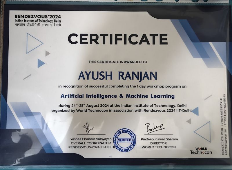 Ayush Ranjan on LinkedIn: #iitdelhi Ayush Ranjan on LinkedIn: #iitdelhi