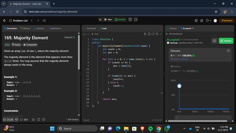 #100daysofcoding #100daysofcode #leetcode #dsa #codingchallenge #krmu ... #100daysofcoding #100daysofcode #leetcode #dsa #codingchallenge #krmu ...