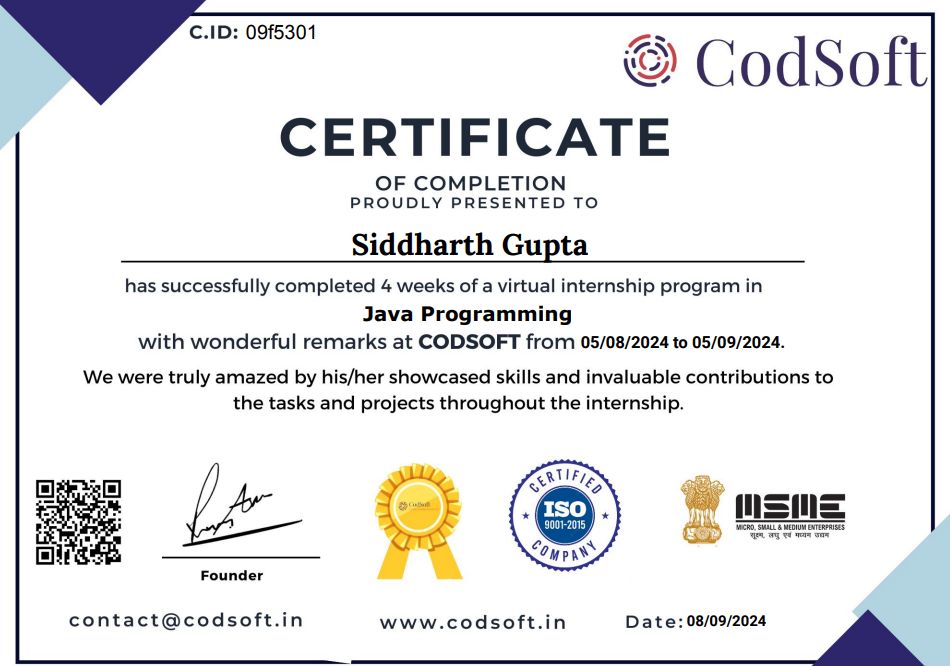 Siddharth Gupta on LinkedIn: #internship #java #development # ... Siddharth Gupta on LinkedIn: #internship #java #development # ...
