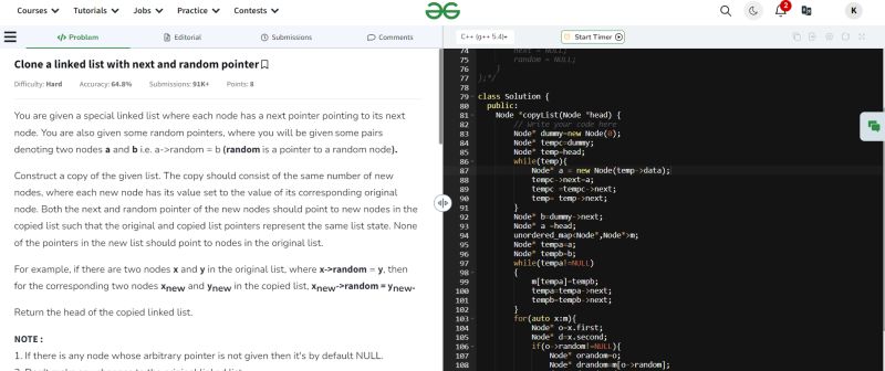 krati bajpai on LinkedIn: Day-10 POTD- clone a linked list with random ... krati bajpai on LinkedIn: Day-10 POTD- clone a linked list with random ...