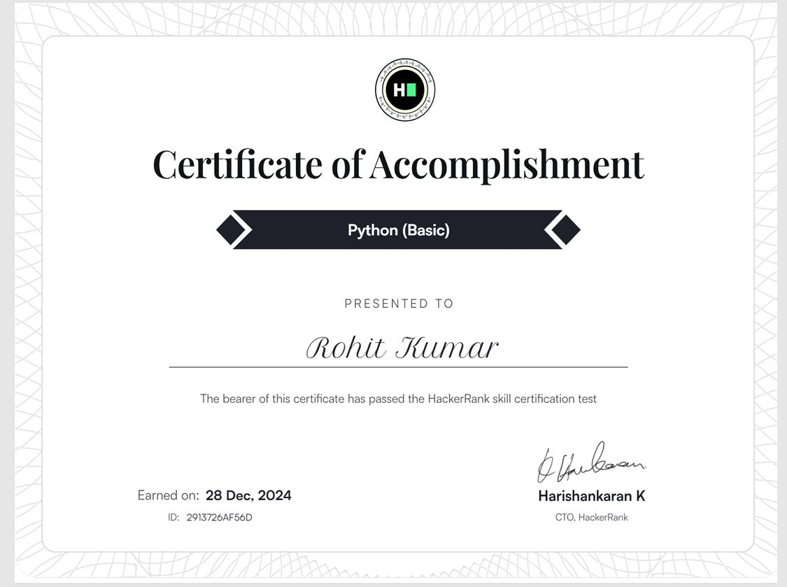 Rohit Kumar on LinkedIn: #python #programming #hackerrank #datascience ... Rohit Kumar on LinkedIn: #python #programming #hackerrank #datascience ...