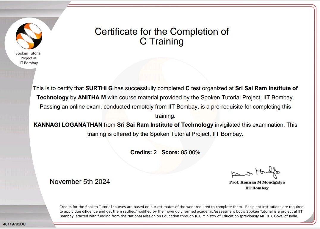 Surthi G on LinkedIn: #ctutorial #iitbombay #spokentutorial # ... Surthi G on LinkedIn: #ctutorial #iitbombay #spokentutorial # ...