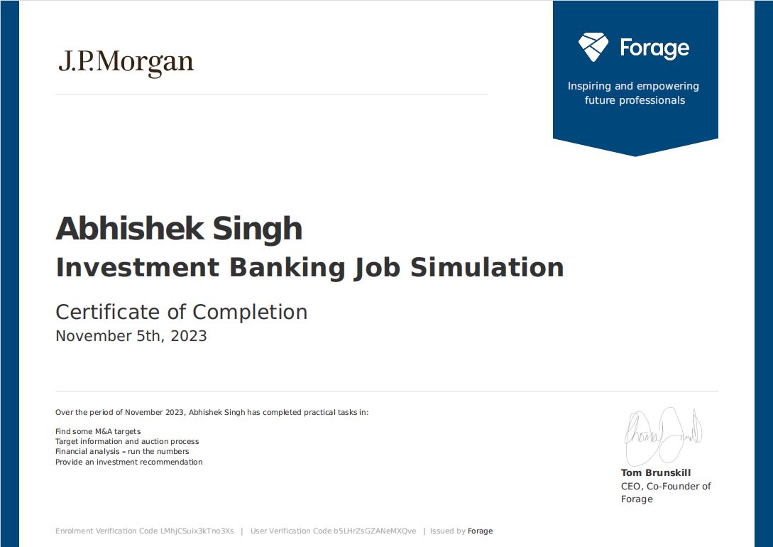 Abhishek Singh on LinkedIn: Forage Abhishek Singh on LinkedIn: Forage