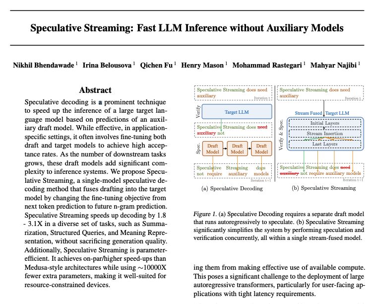 Ahsen Khaliq on LinkedIn: Apple presents Speculative Streaming Fast LLM ... Ahsen Khaliq on LinkedIn: Apple presents Speculative Streaming Fast LLM ...