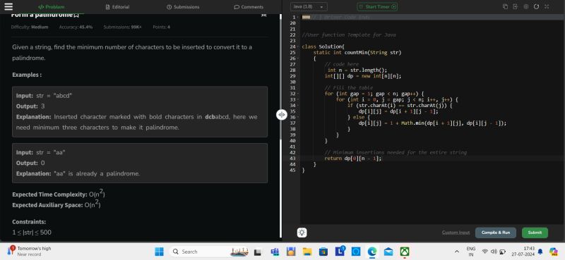 Palindrome challenge with GeeksforGeeks | Subhasis Sethi posted on the ... Palindrome challenge with GeeksforGeeks | Subhasis Sethi posted on the ...