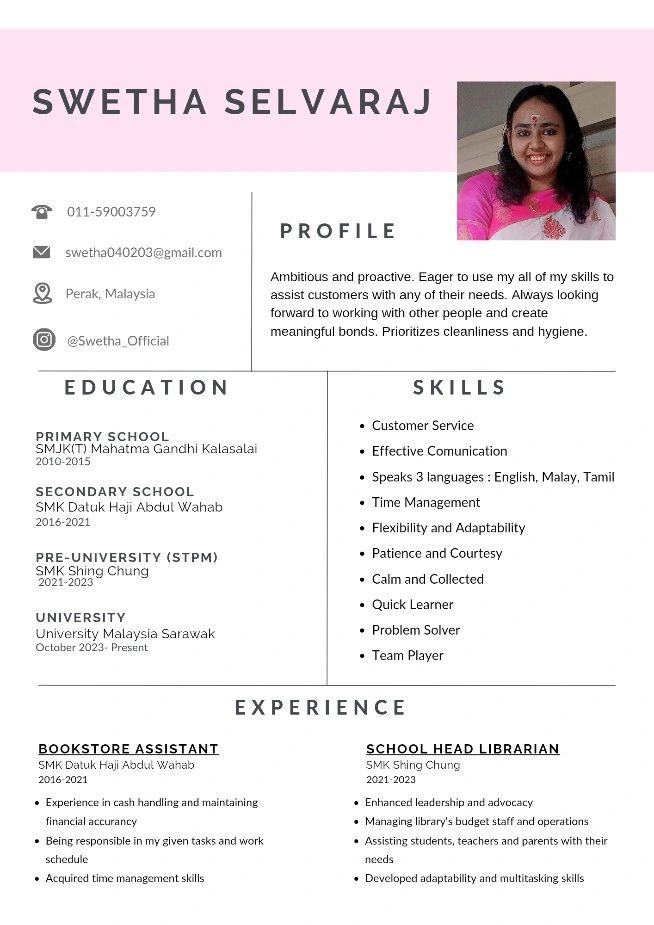 Swetha Selvaraj on LinkedIn: #resume #careerjourney Swetha Selvaraj on LinkedIn: #resume #careerjourney