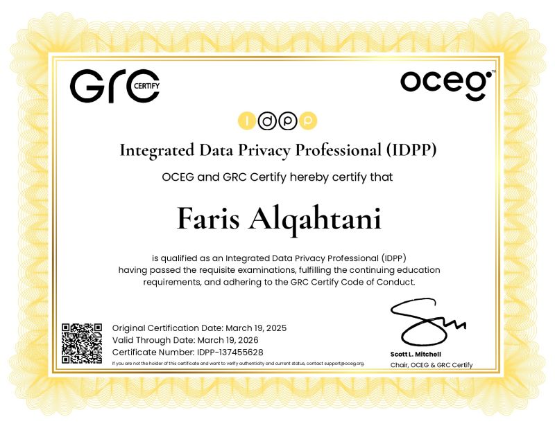 I’m delighted to share that I’ve earned the Integrated Data Privacy ... I’m delighted to share that I’ve earned the Integrated Data Privacy ...