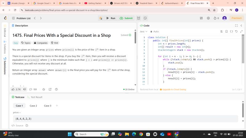 LeetCode 30-Day Challenge โ Day 23 1475: Final Prices With a Special ... LeetCode 30-Day Challenge โ Day 23 1475: Final Prices With a Special ...