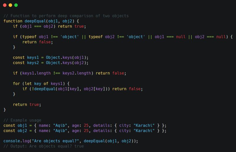 Wasif Mahmood on LinkedIn: #javascript #deepcomparison #codingtips # ... Wasif Mahmood on LinkedIn: #javascript #deepcomparison #codingtips # ...