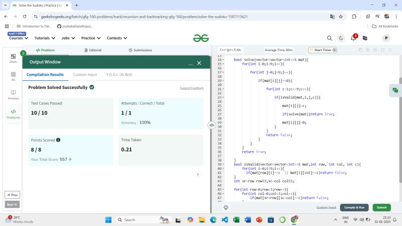 #dsa #gfgpotd #sudokusolver #backtracking #100daysofcode | Bharath Poshala #dsa #gfgpotd #sudokusolver #backtracking #100daysofcode | Bharath Poshala