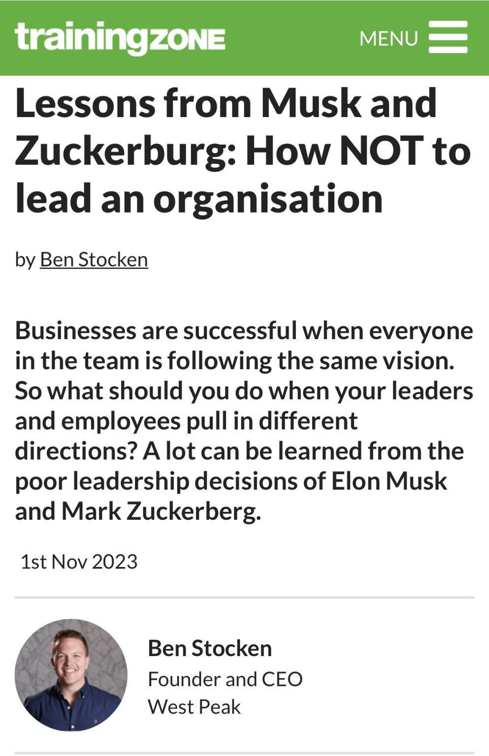 Ben Stocken on LinkedIn: Business Leaders - this one’s for you… There ... Ben Stocken on LinkedIn: Business Leaders - this one’s for you… There ...