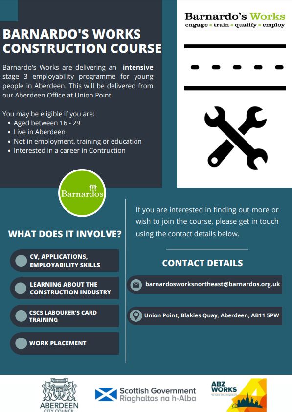 ABZ Works on LinkedIn: Barnardo's are running their construction course ... ABZ Works on LinkedIn: Barnardo's are running their construction course ...