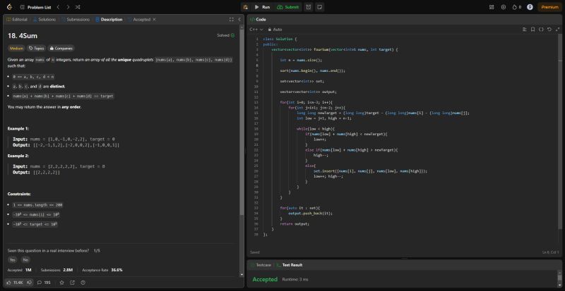Kavit Bokarvadiya on LinkedIn: #leetcode #codingchallenge #day10 #4sum ... Kavit Bokarvadiya on LinkedIn: #leetcode #codingchallenge #day10 #4sum ...