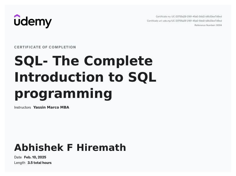 #sql #databasemanagement | Abhishek F Hiremath #sql #databasemanagement | Abhishek F Hiremath
