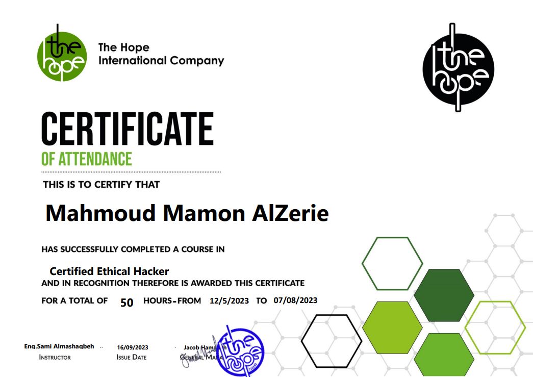 Mahmoud Zerie on LinkedIn: I've completed a course in Certified Ethical ... Mahmoud Zerie on LinkedIn: I've completed a course in Certified Ethical ...