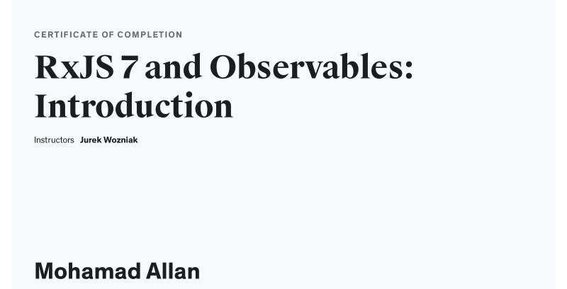 Mohamad Allan on LinkedIn: #angular #learning #rxjs #observables # ... Mohamad Allan on LinkedIn: #angular #learning #rxjs #observables # ...