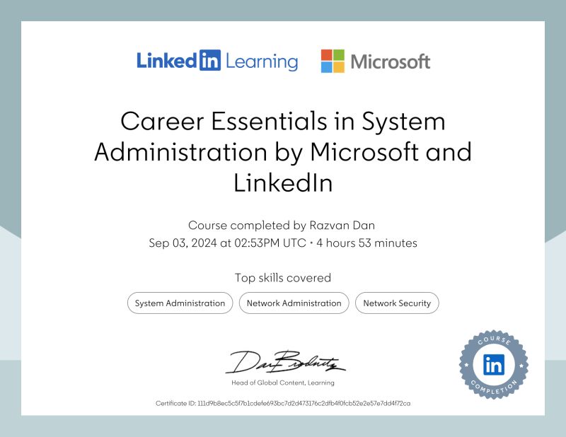 Razvan Dan on LinkedIn: Certificate of Completion Razvan Dan on LinkedIn: Certificate of Completion