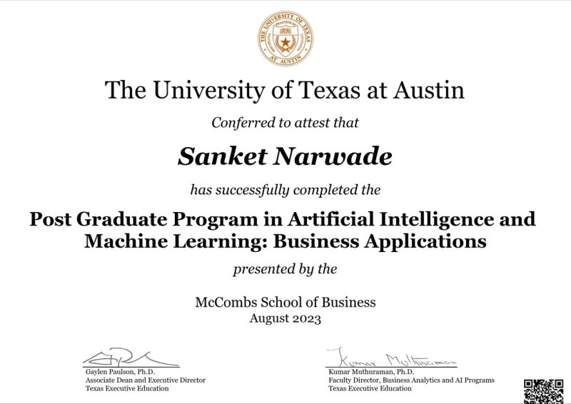 Sanket Narwade on LinkedIn: I'm excited to announce that I've ... Sanket Narwade on LinkedIn: I'm excited to announce that I've ...