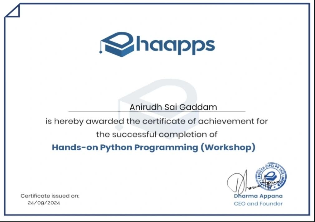 Anirudh Sai on LinkedIn: #python #programming #workshop #coding # ... Anirudh Sai on LinkedIn: #python #programming #workshop #coding # ...