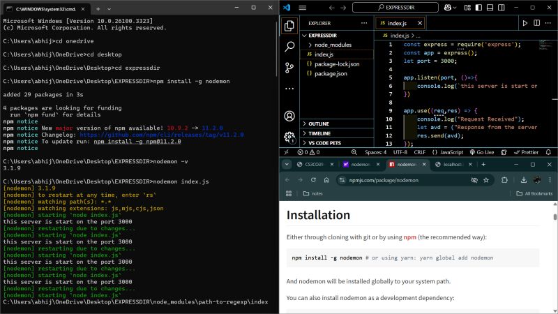 #nodejs #expressjs #nodemon #backenddevelopment #javascript… | Abhijeet ... #nodejs #expressjs #nodemon #backenddevelopment #javascript… | Abhijeet ...