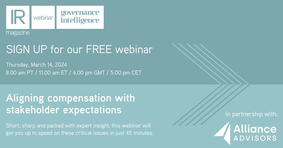IRwebinar: Aligning compensation with stakeholder expectations | IR ... IRwebinar: Aligning compensation with stakeholder expectations | IR ...