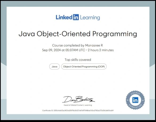 Monasree R on LinkedIn: #java #oop #programming #softwaredevelopment # ... Monasree R on LinkedIn: #java #oop #programming #softwaredevelopment # ...