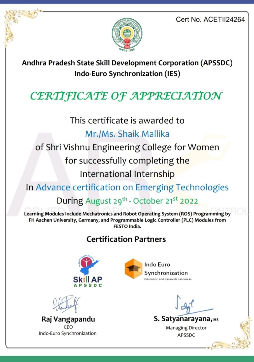 MALLIKA SHAIK on LinkedIn: #connections #internship #apssdc #ies MALLIKA SHAIK on LinkedIn: #connections #internship #apssdc #ies