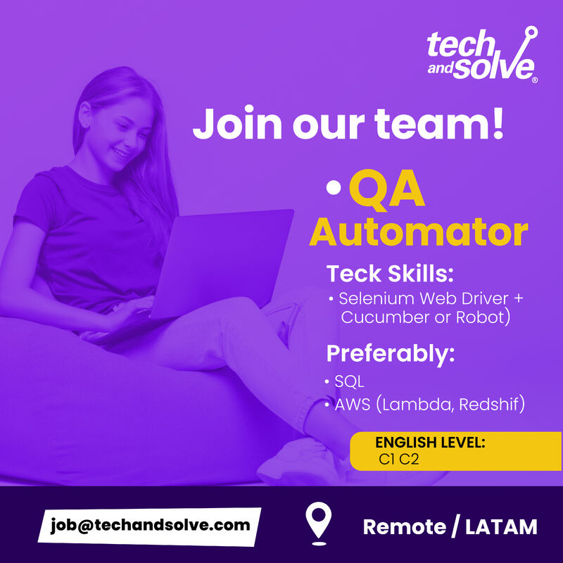 Tech And Solve on LinkedIn: #remotejob #automationqa #softwaretesting # ... Tech And Solve on LinkedIn: #remotejob #automationqa #softwaretesting # ...