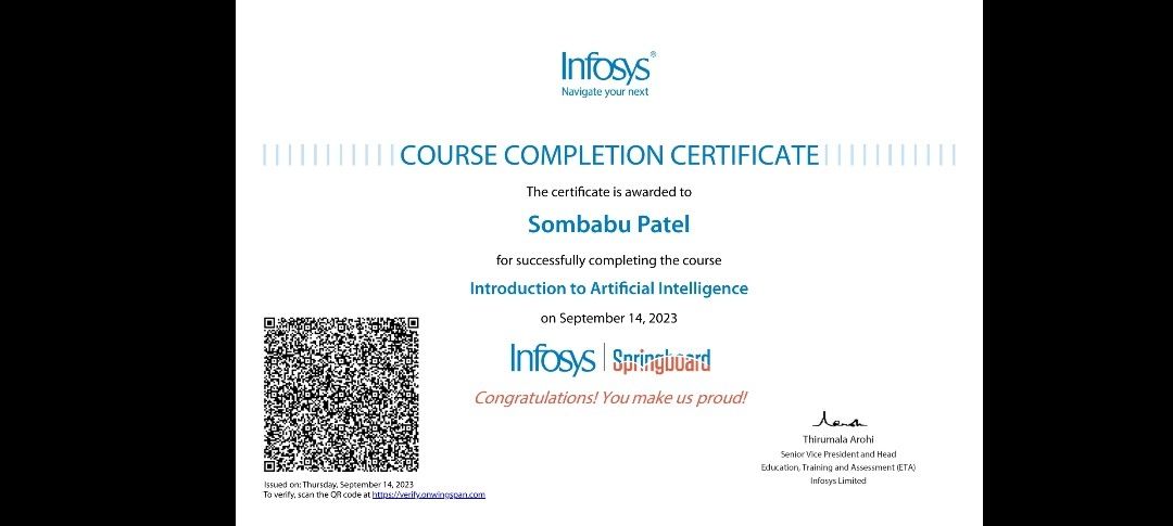Sombabu Patel on LinkedIn: Thanks to the Infosys for providing ... Sombabu Patel on LinkedIn: Thanks to the Infosys for providing ...