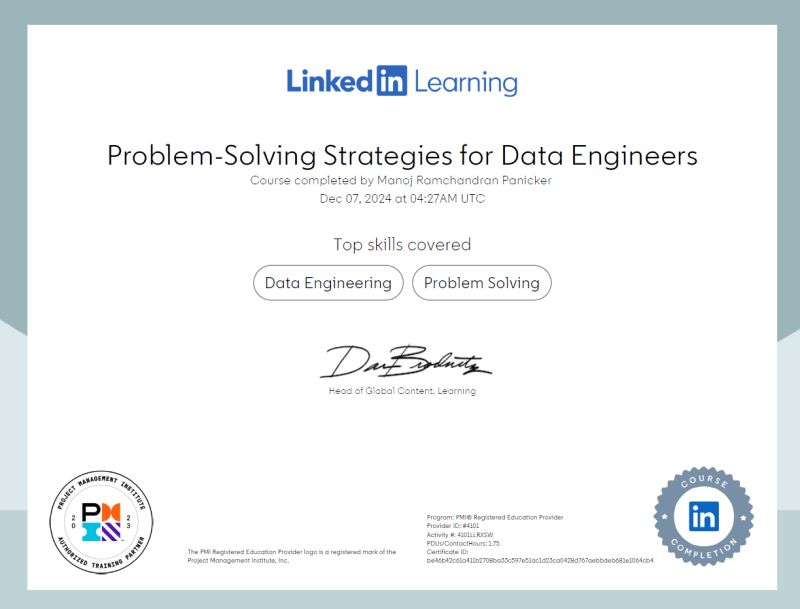 Manoj Panicker on LinkedIn: #dataengineering #problemsolving # ... Manoj Panicker on LinkedIn: #dataengineering #problemsolving # ...
