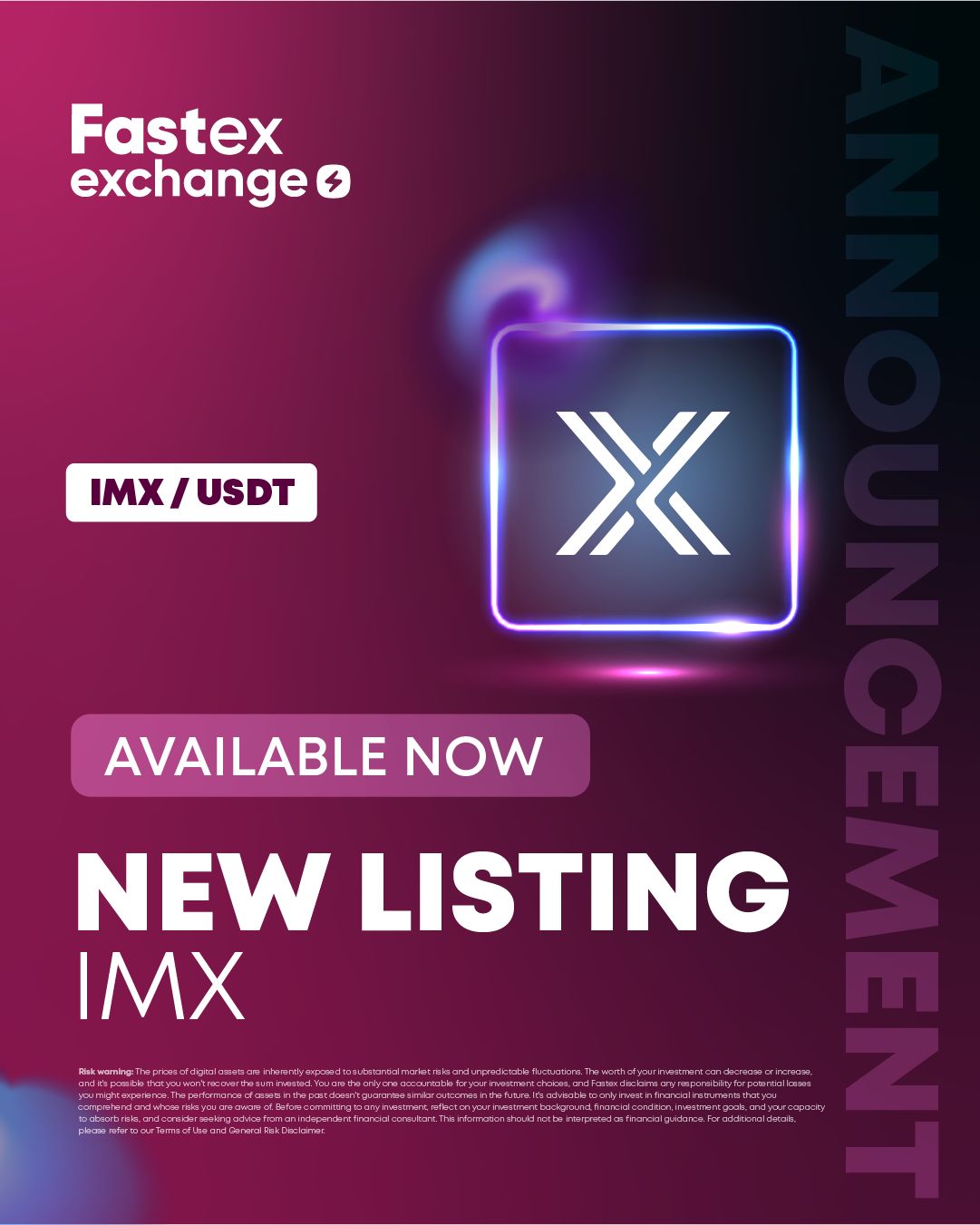 Immutable (IMX) is integrated into the Fastex Exchange!⚡ This addition ... Immutable (IMX) is integrated into the Fastex Exchange!⚡ This addition ...