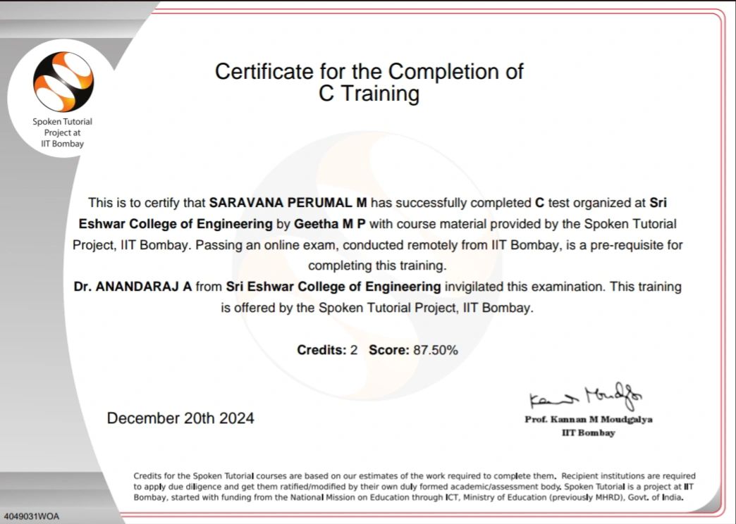 Saravana Perumal M on LinkedIn: #cprogramming #programmingskills # ... Saravana Perumal M on LinkedIn: #cprogramming #programmingskills # ...