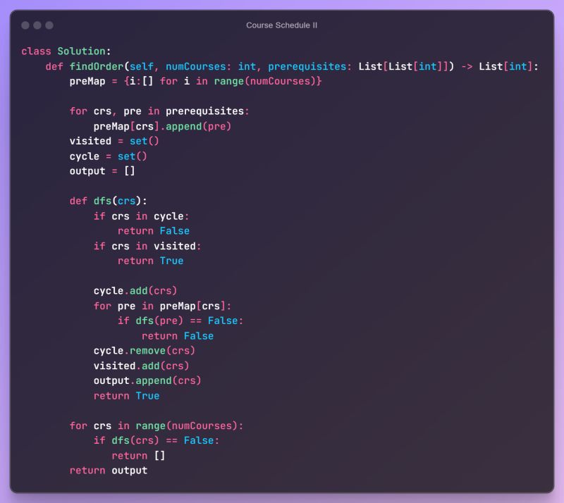 Mayur Gajbhiye on LinkedIn: 🔴 Course Schedule II- Leetcode 210 - Python 🔴 Mayur Gajbhiye on LinkedIn: 🔴 Course Schedule II- Leetcode 210 - Python 🔴